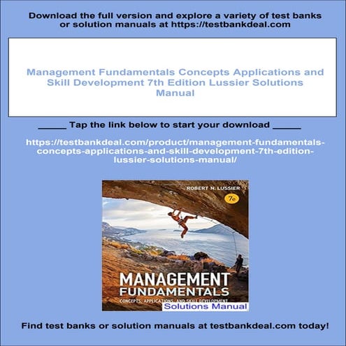 Management Fundamentals Concepts Applications and Skill Development 7th Edition Lussier ...