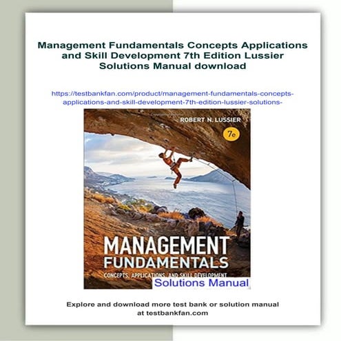 Management Fundamentals Concepts Applications and Skill Development 7th Edition Lussier ...