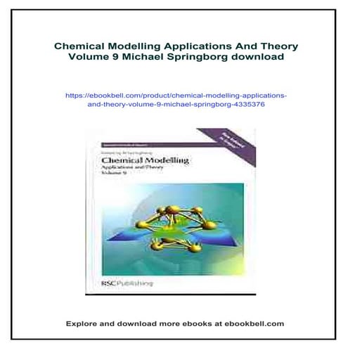 Chemical Modelling Applications And Theory Volume 9 Michael Springborg ...