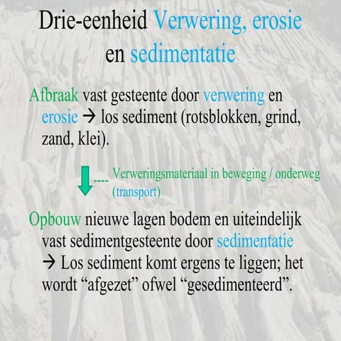 Verwering, erosie en sedimentatie | PPT