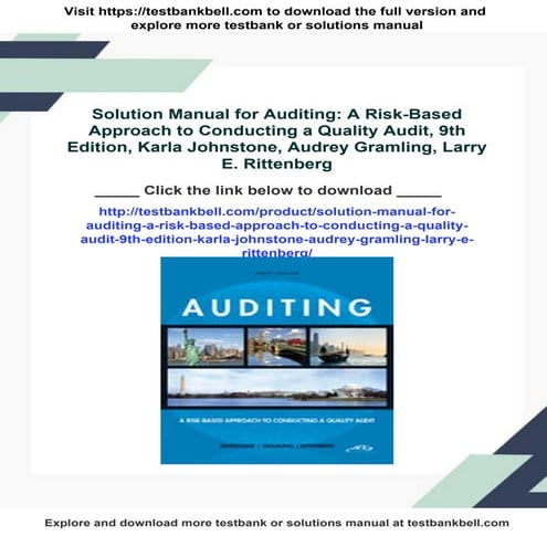 Solution Manual for Auditing: A Risk-Based Approach to Conducting a Quality Audit, 9th Edition ...