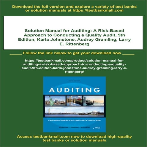 Solution Manual for Auditing: A Risk-Based Approach to Conducting a ...
