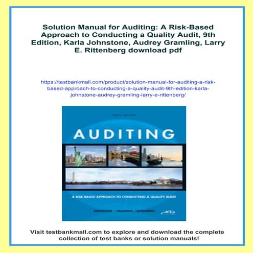 Solution Manual for Auditing: A Risk-Based Approach to Conducting a ...