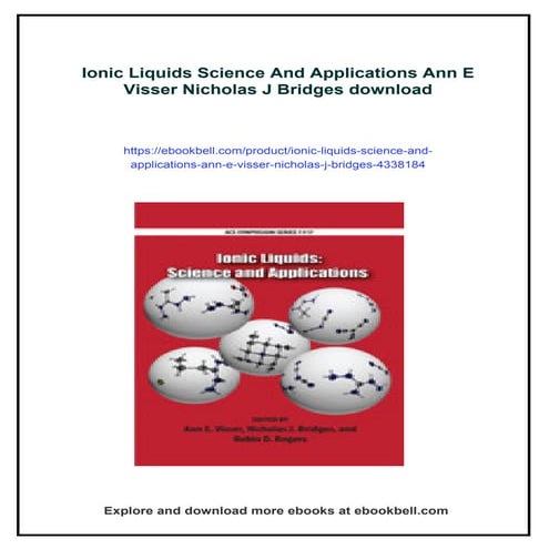Ionic Liquids Science And Applications Ann E Visser Nicholas J Bridges | PDF