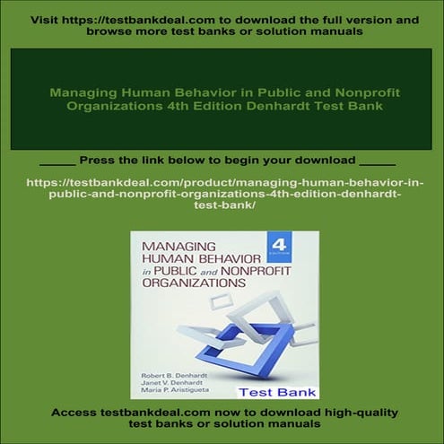 Managing Human Behavior in Public and Nonprofit Organizations 4th ...