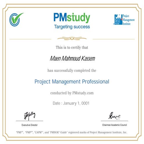 course-completion-PMstudy_Maen Mahmoud Kassem | PDF