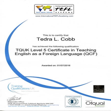 ITA TQUK TEFL Certification July 1 2016 | PDF