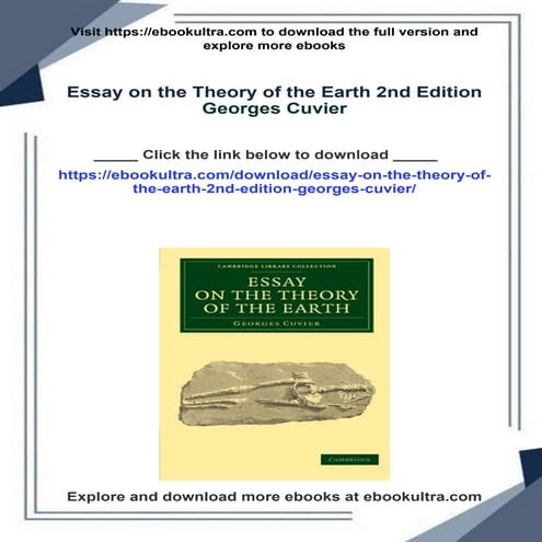 Essay on the Theory of the Earth 2nd Edition Georges Cuvier | PDF