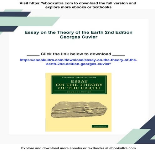 Essay on the Theory of the Earth 2nd Edition Georges Cuvier | PDF