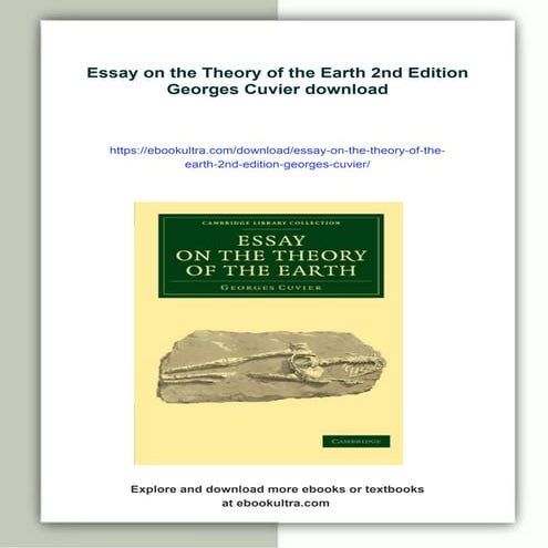Essay on the Theory of the Earth 2nd Edition Georges Cuvier | PDF