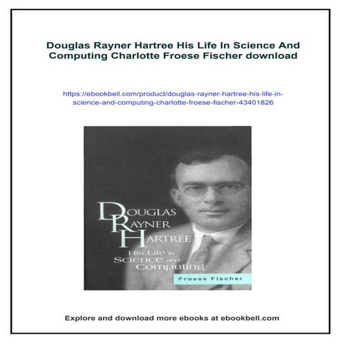 Douglas Rayner Hartree His Life In Science And Computing Charlotte ...