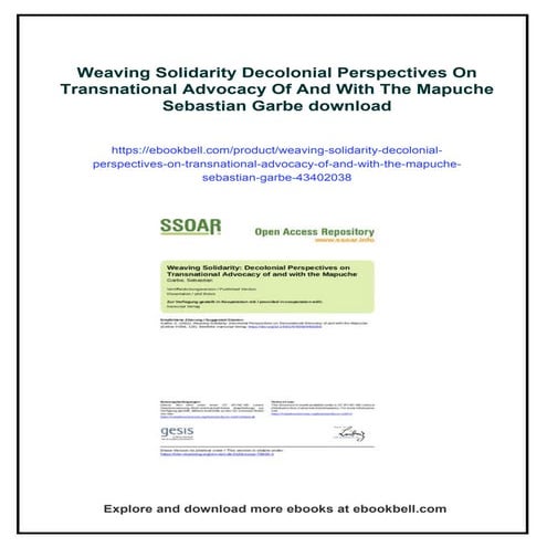 Weaving Solidarity Decolonial Perspectives On Transnational Advocacy Of ...