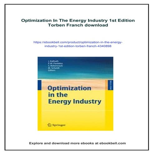 Optimization In The Energy Industry 1st Edition Torben Franch | PDF