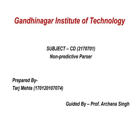 non-predective parser | PPT