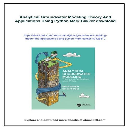 Analytical Groundwater Modeling Theory And Applications Using Python Mark Bakker | PDF