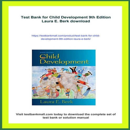 Test Bank for Child Development 9th Edition Laura E. Berk | PDF
