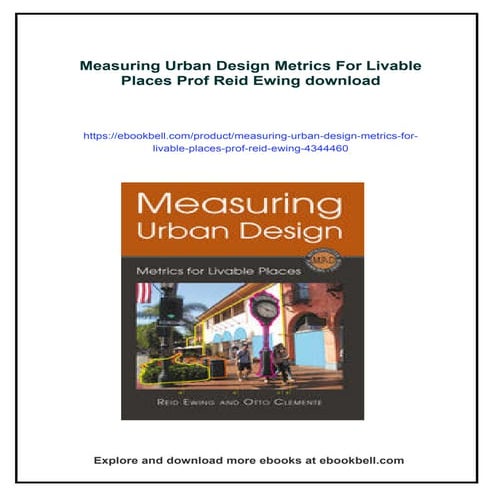 Measuring Urban Design Metrics For Livable Places Prof Reid Ewing | PDF