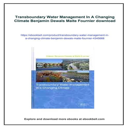 Transboundary Water Management In A Changing Climate Benjamin Dewals ...