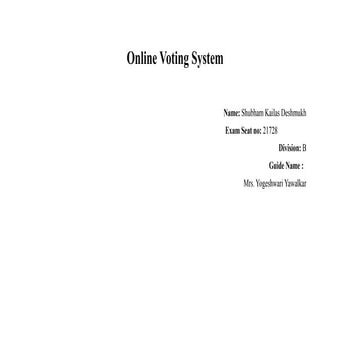 Online Voting System - Project | PPT