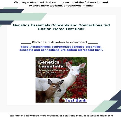 Genetics Essentials Concepts and Connections 3rd Edition Pierce Test ...