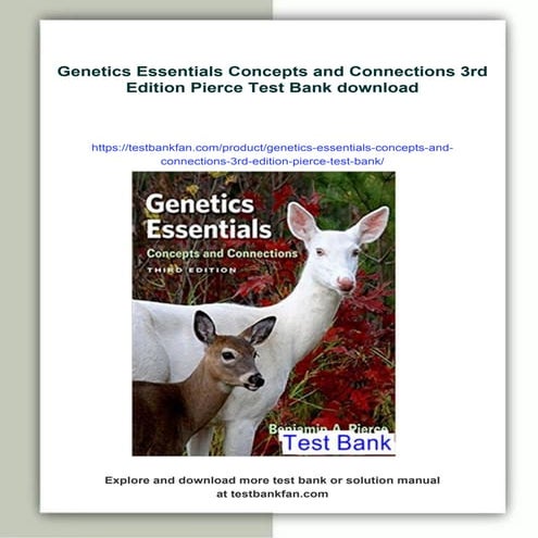 Genetics Essentials Concepts and Connections 3rd Edition Pierce Test ...