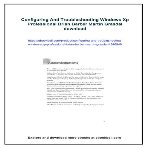 Configuring And Troubleshooting Windows Xp Professional Brian Barber ...