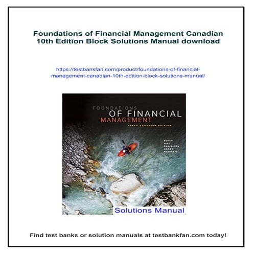 Foundations of Financial Management Canadian 10th Edition Block Solutions Manual | PDF