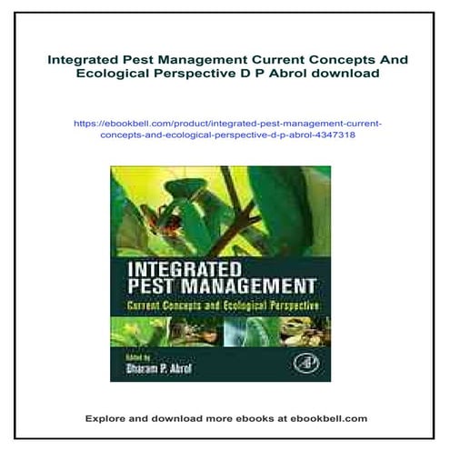 Integrated Pest Management Current Concepts And Ecological Perspective ...