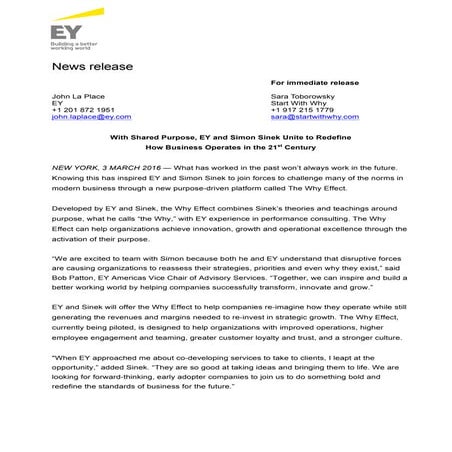 EY Simon Sinek press release Final | PDF