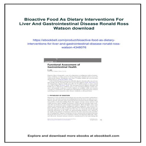 Bioactive Food As Dietary Interventions For Liver And Gastrointestinal ...