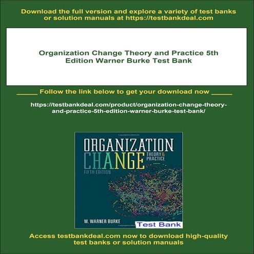 Organization Change Theory and Practice 5th Edition Warner Burke Test ...
