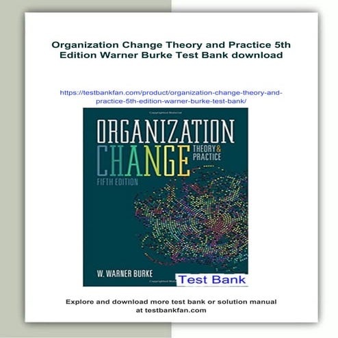 Organization Change Theory and Practice 5th Edition Warner Burke Test ...