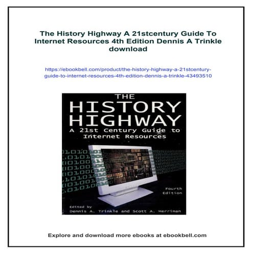 The History Highway A 21stcentury Guide To Internet Resources 4th ...