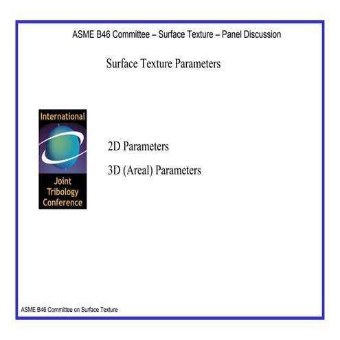 surface texture parameters 3d parameters | PPT | Free Download