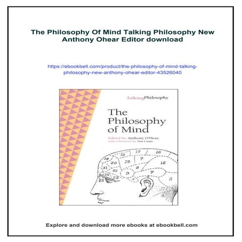 The Philosophy Of Mind Talking Philosophy New Anthony Ohear Editor | PDF