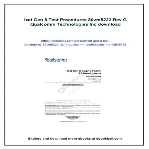 Izat Gen 8 Test Procedures 80vm5222 Rev G Qualcomm Technologies Inc | PDF