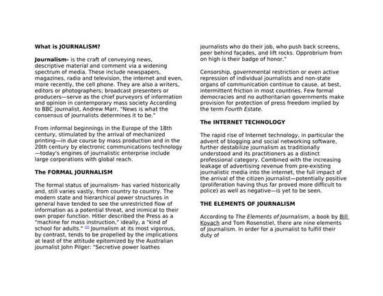 What is Journalism ? Types and Role of journalism. | PPTX