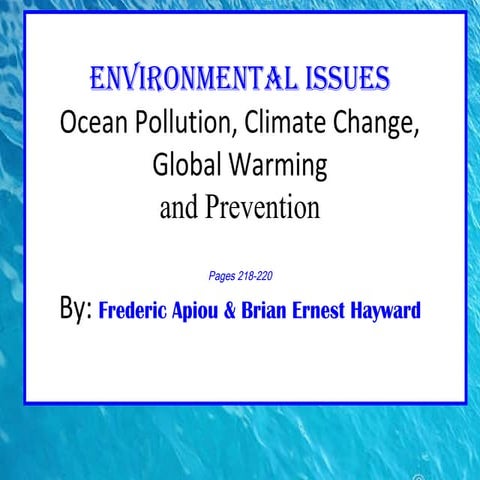 Ocean pollution enviromental project | PPTX