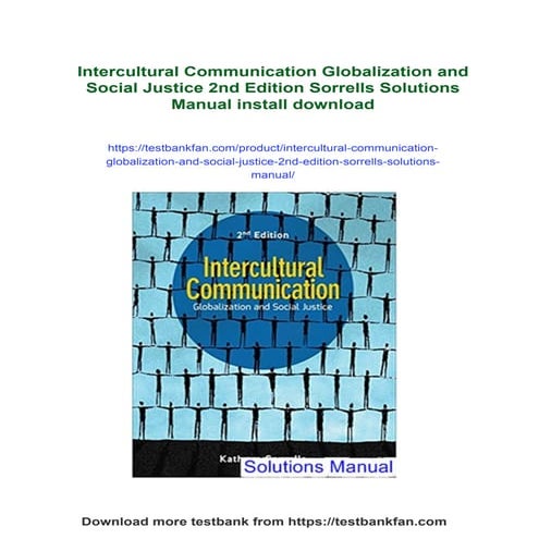 Intercultural Communication Globalization and Social Justice 2nd ...
