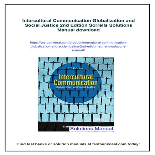 Intercultural Communication Globalization and Social Justice 2nd ...