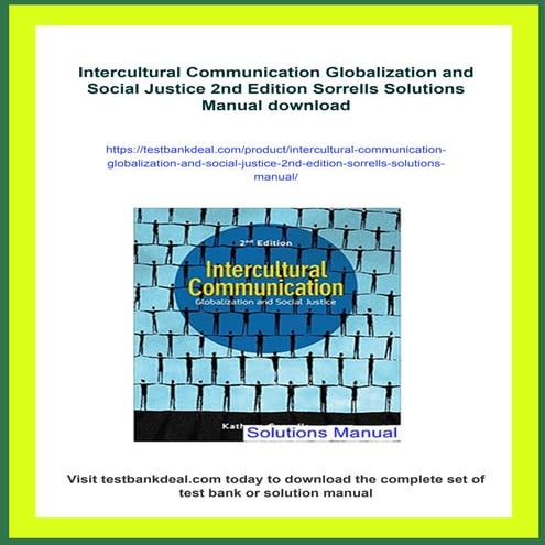 Intercultural Communication Globalization and Social Justice 2nd ...
