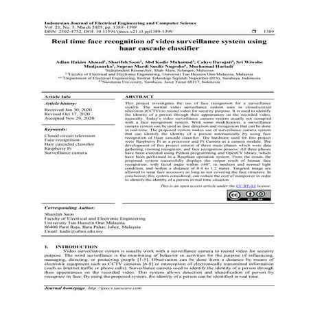 Real Time Face Recognition Of Video Surveillance System Using Haar