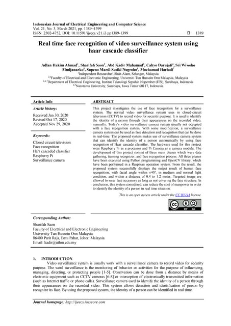 Efficient Face Detection And Identification In Networked Video