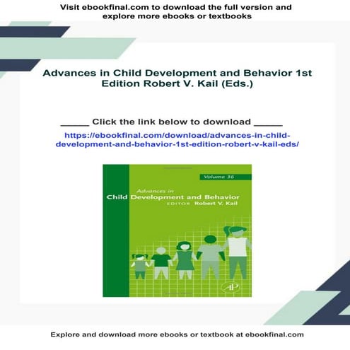 Advances in Child Development and Behavior 1st Edition Robert V. Kail ...