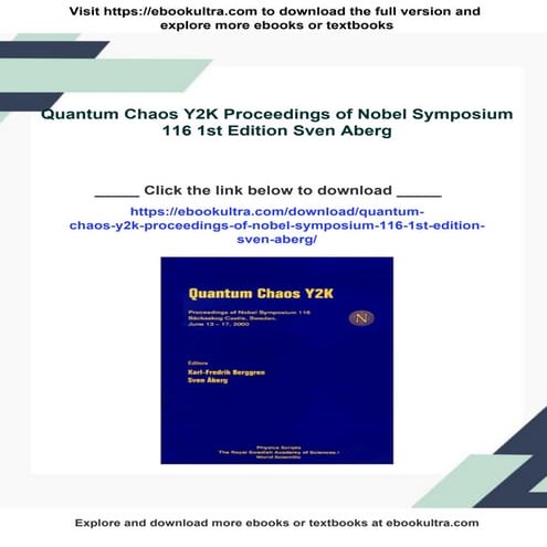 Quantum Chaos Y2K Proceedings of Nobel Symposium 116 1st Edition Sven Aberg | PDF