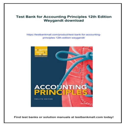 Test Bank for Accounting Principles 12th Edition Weygandt | PDF