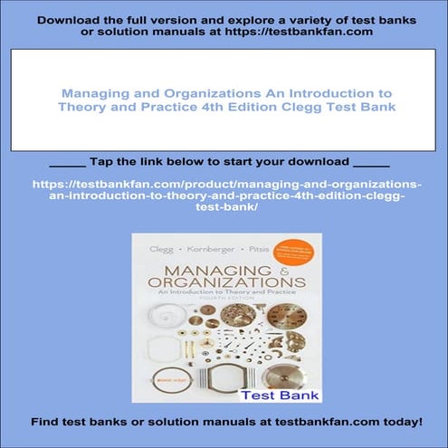 Managing and Organizations An Introduction to Theory and Practice 4th ...