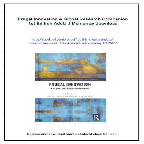 Frugal Innovation A Global Research Companion 1st Edition Adela J ...