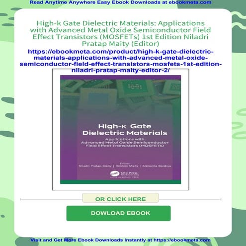 High-k Gate Dielectric Materials: Applications with Advanced Metal ...