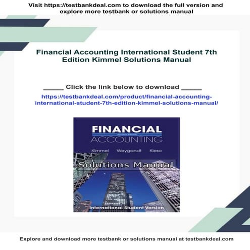 Financial Accounting International Student 7th Edition Kimmel Solutions ...